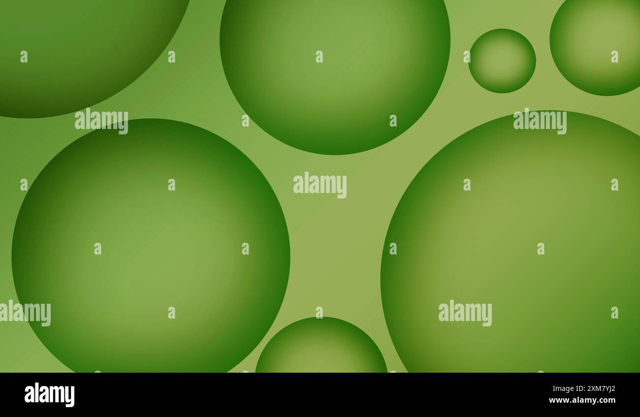 Illustration of Gradient forest Green 3D Various Sized Spheres Stock ...