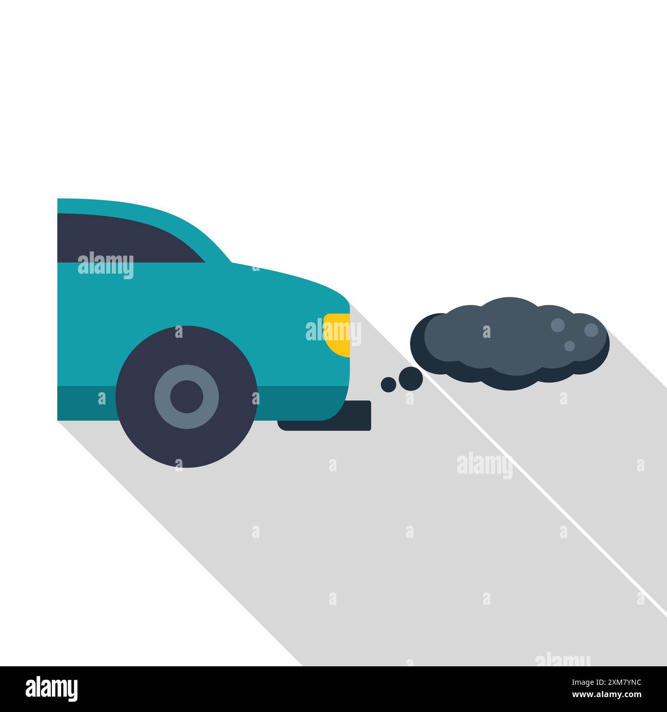 Car emitting exhaust smoke pollution from vehicle pipe causing global ...