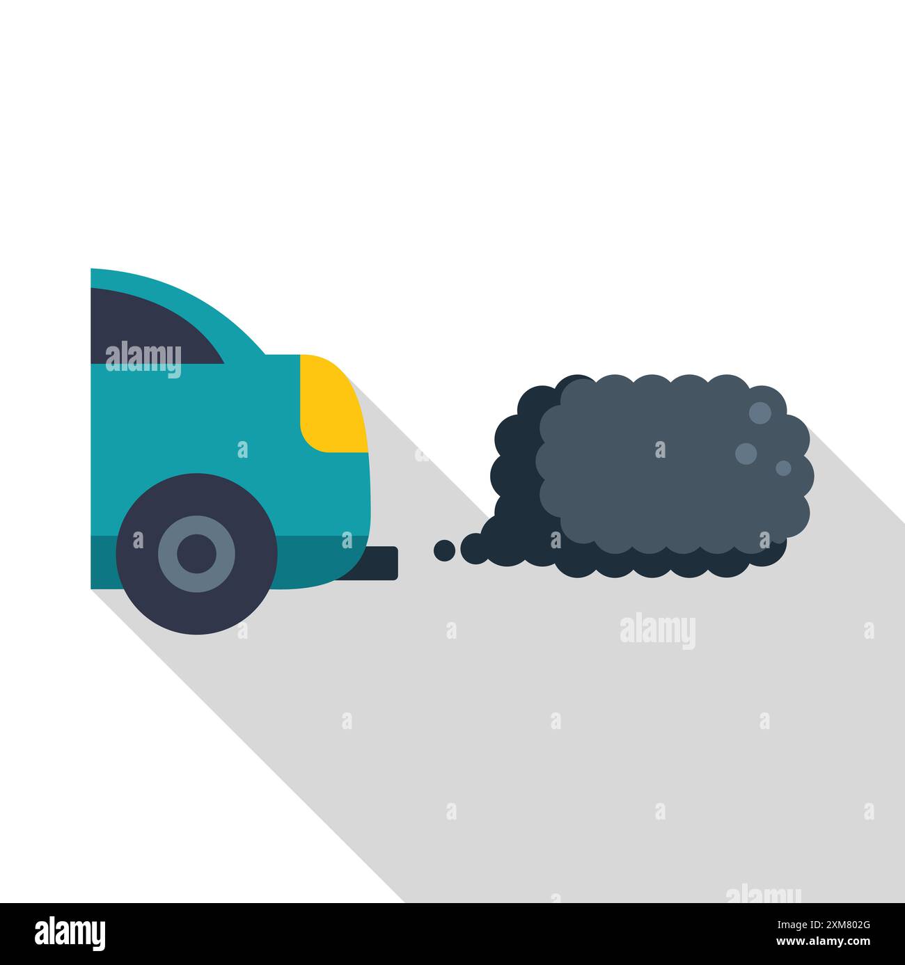 Car is emitting exhaust fumes, symbolizing air pollution and ...