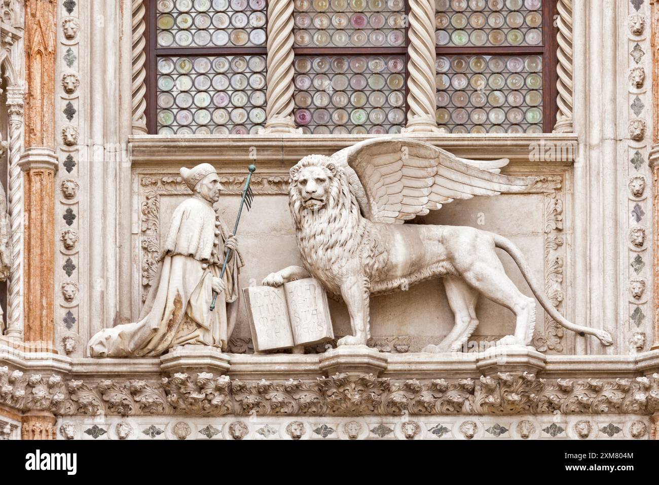 sculpture statue of the Doge Agostino Barbarigo kneeling before the ...