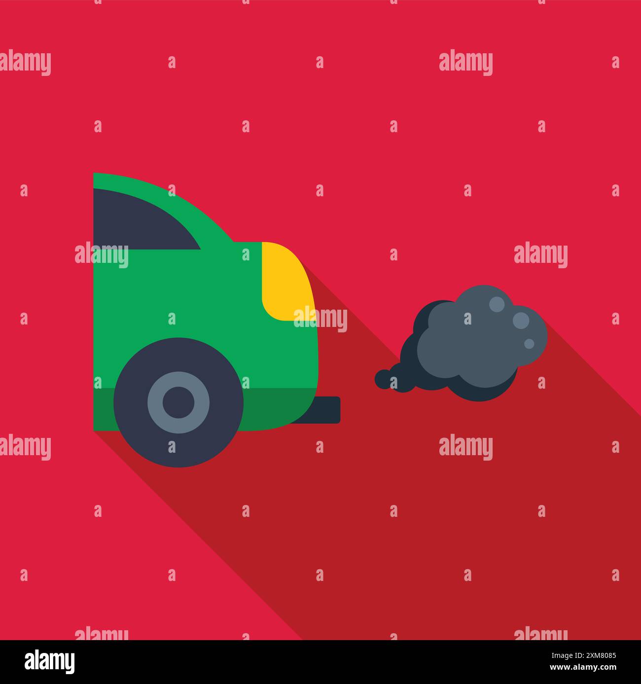Cartoon Car Smoke Green Screen