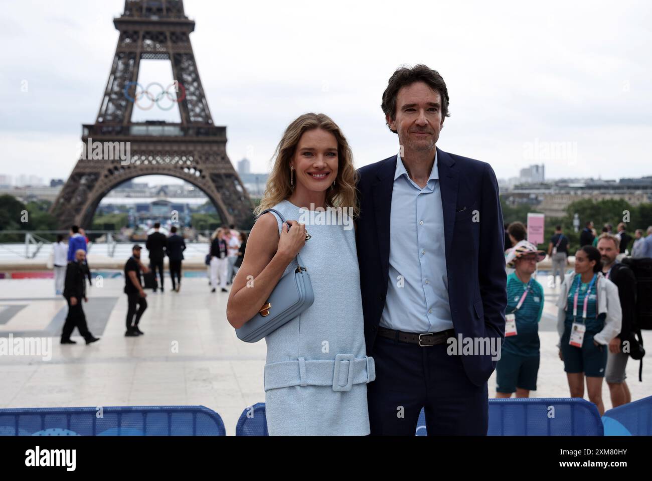 French businessman antoine arnault and his wife natalia vodianova arrive at the trocadero ahead ...