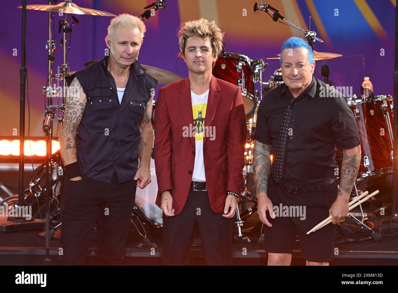 Green Day - Mike Dirnt, Billie Joe Armstrong and Tré Cool Stock Photo - Alamy