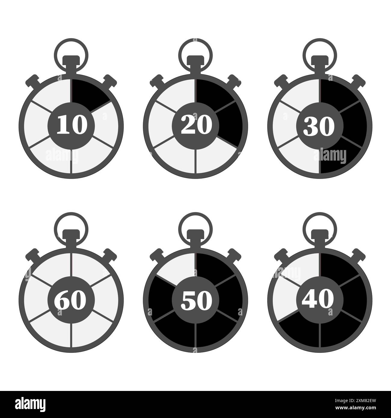 Stopwatch Timer Icons Time Management Symbols Countdown Vector