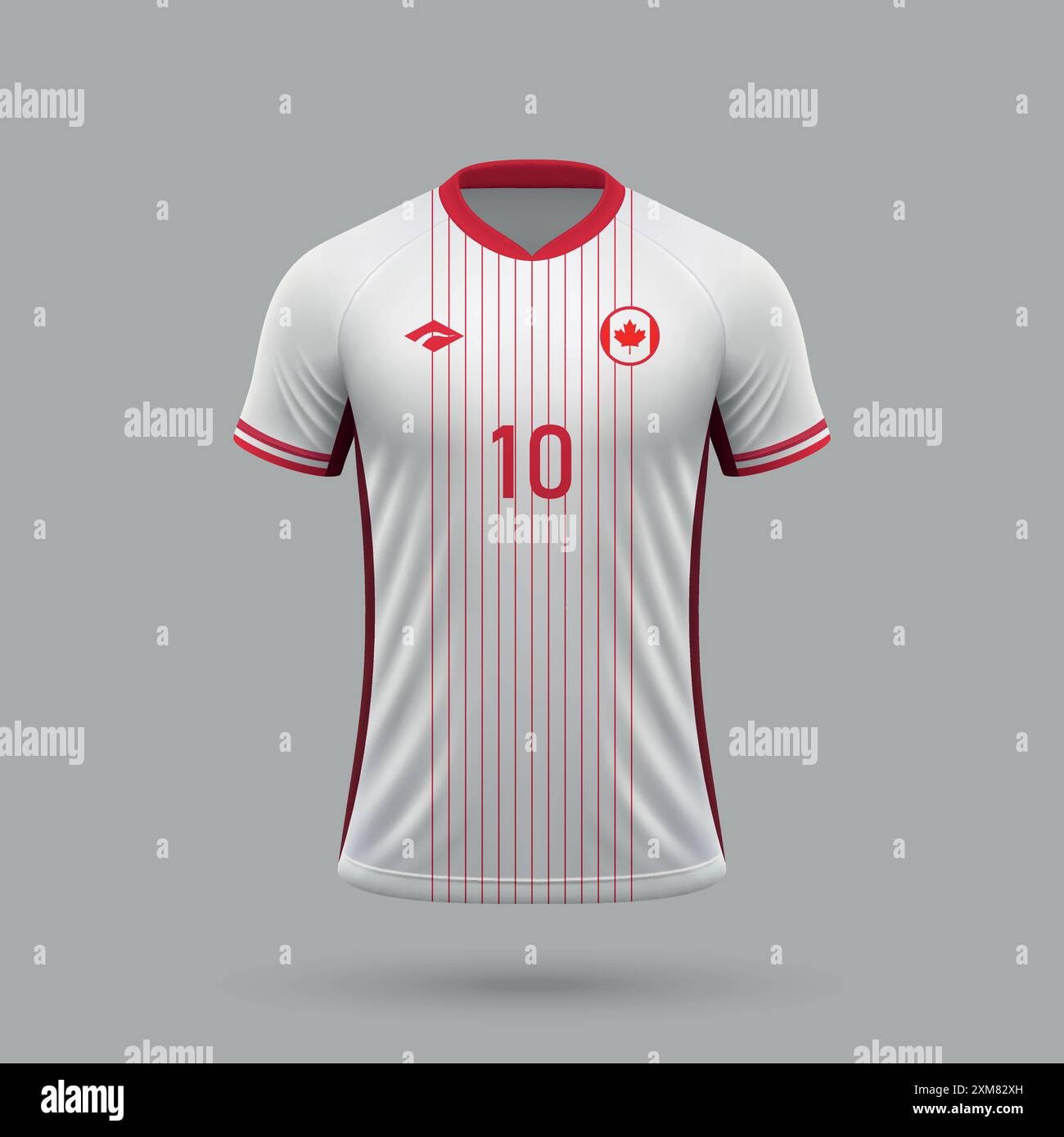 3d realistic soccer away jersey Canada national team, shirt template ...