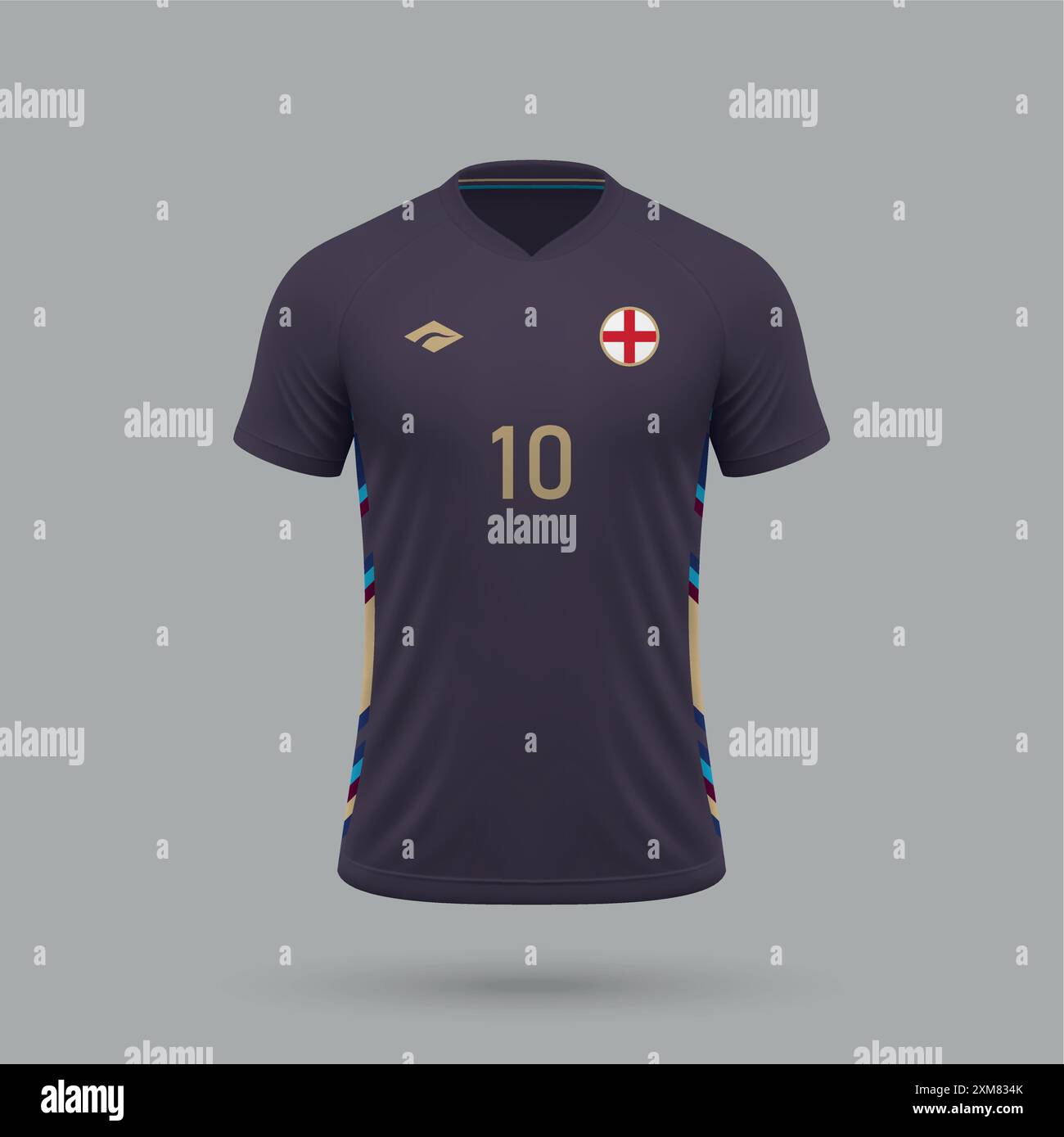 3d realistic soccer away jersey England national team, shirt template ...