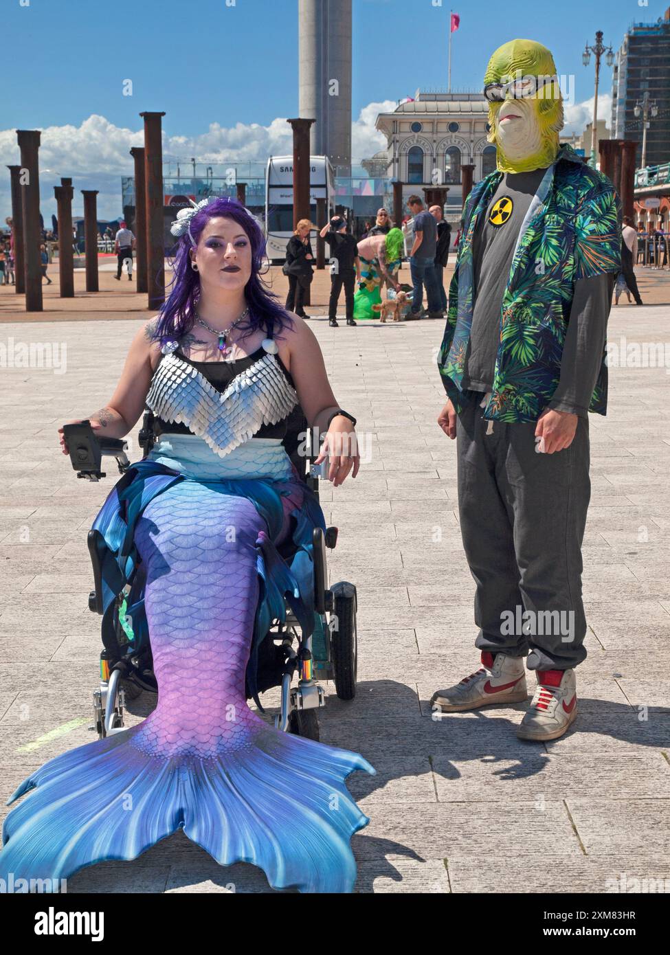 Aquatic costumes on the seafront at Brighton, England Stock Photo - Alamy