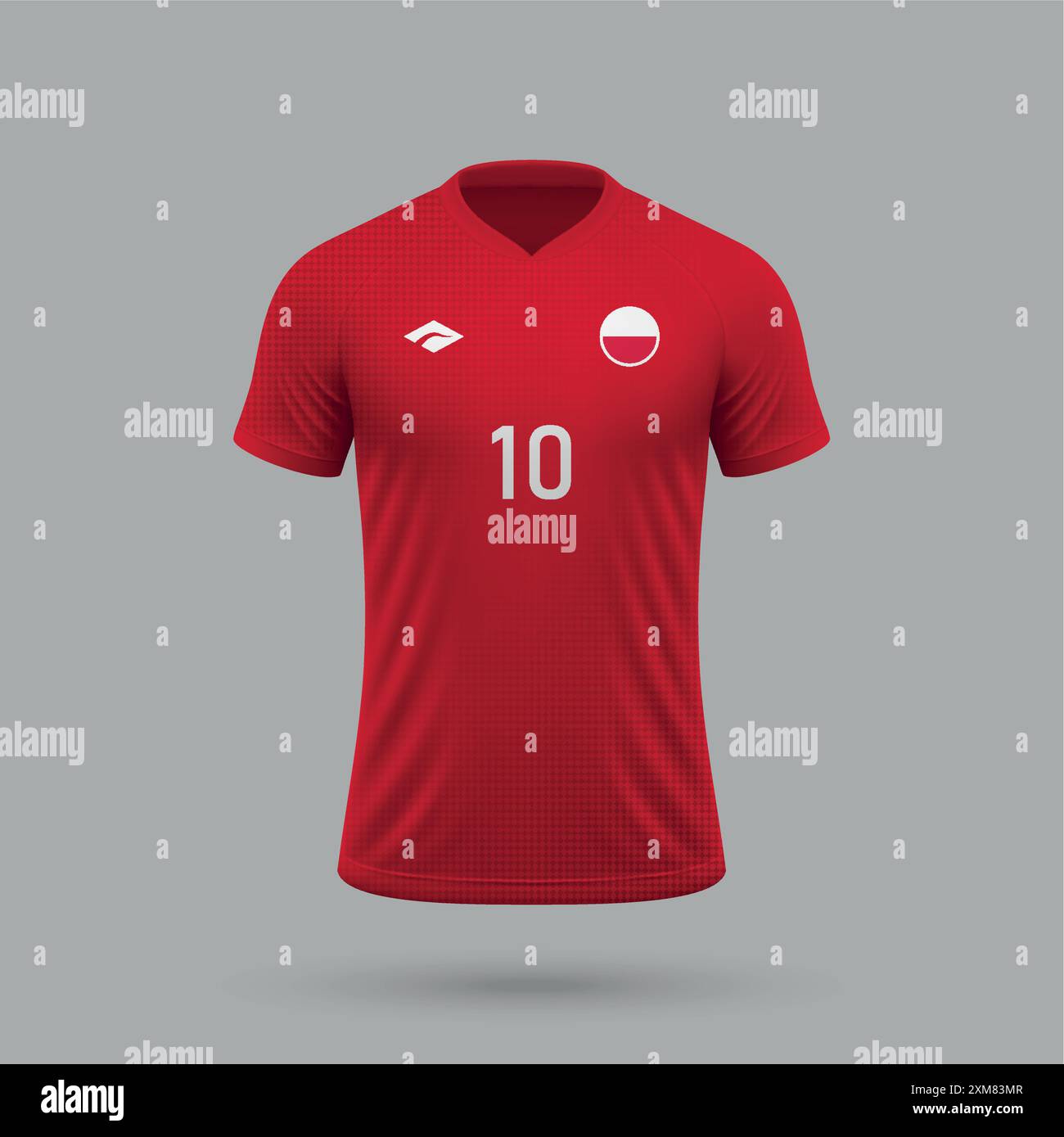3d realistic soccer away jersey Poland national team, shirt template ...