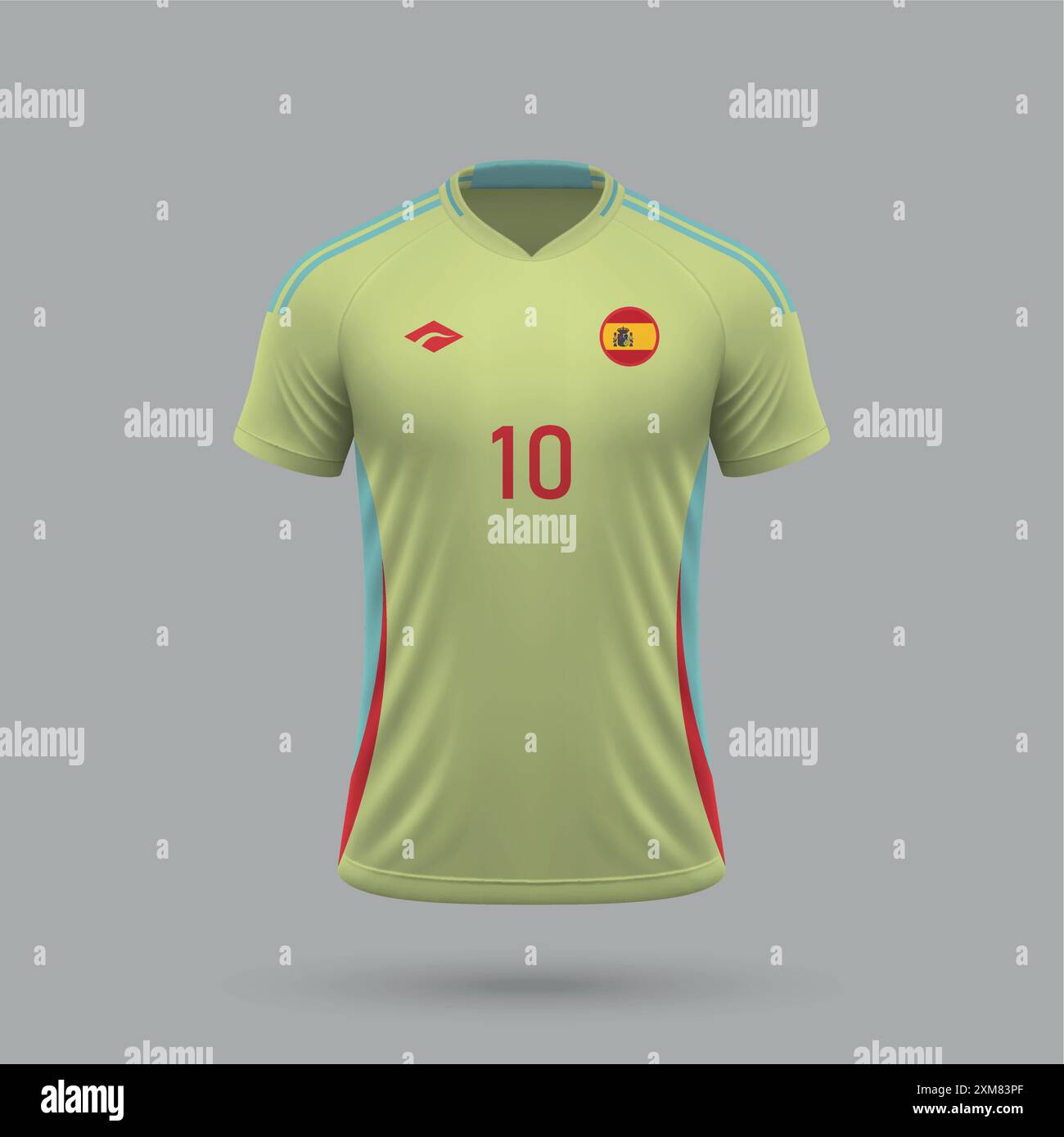 3d realistic soccer away jersey Spain national team, shirt template for ...