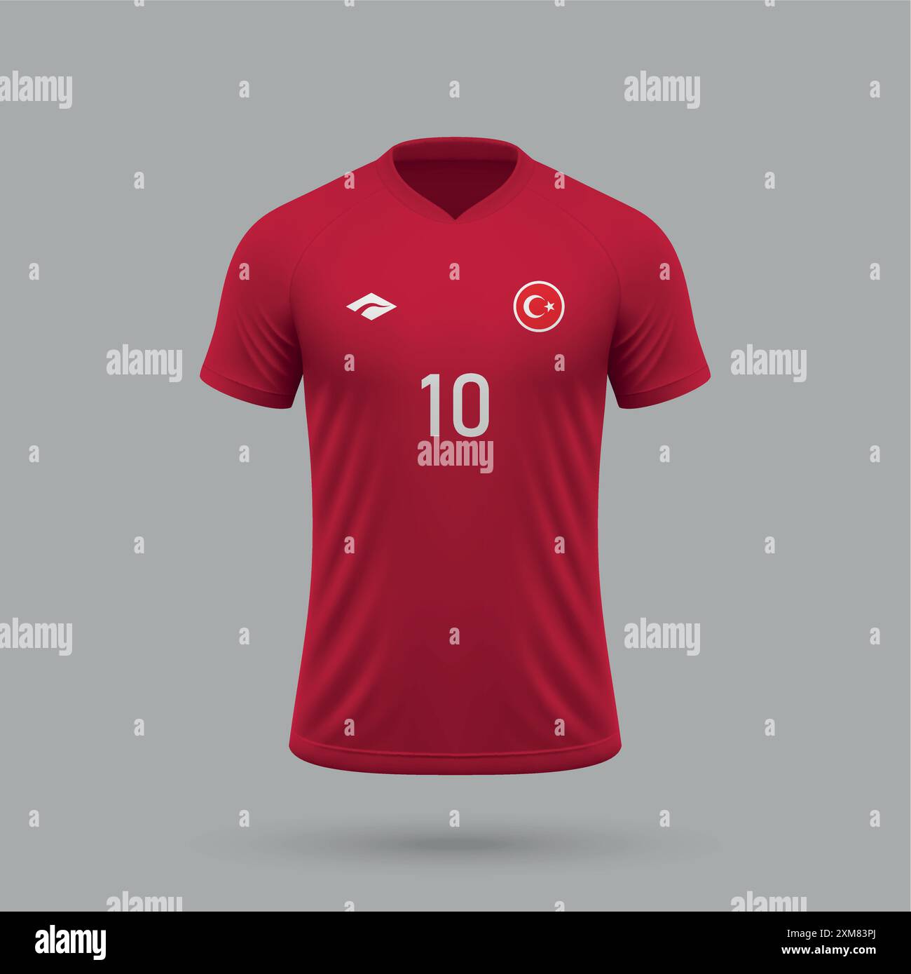3d realistic soccer away jersey Turkey national team, shirt template ...