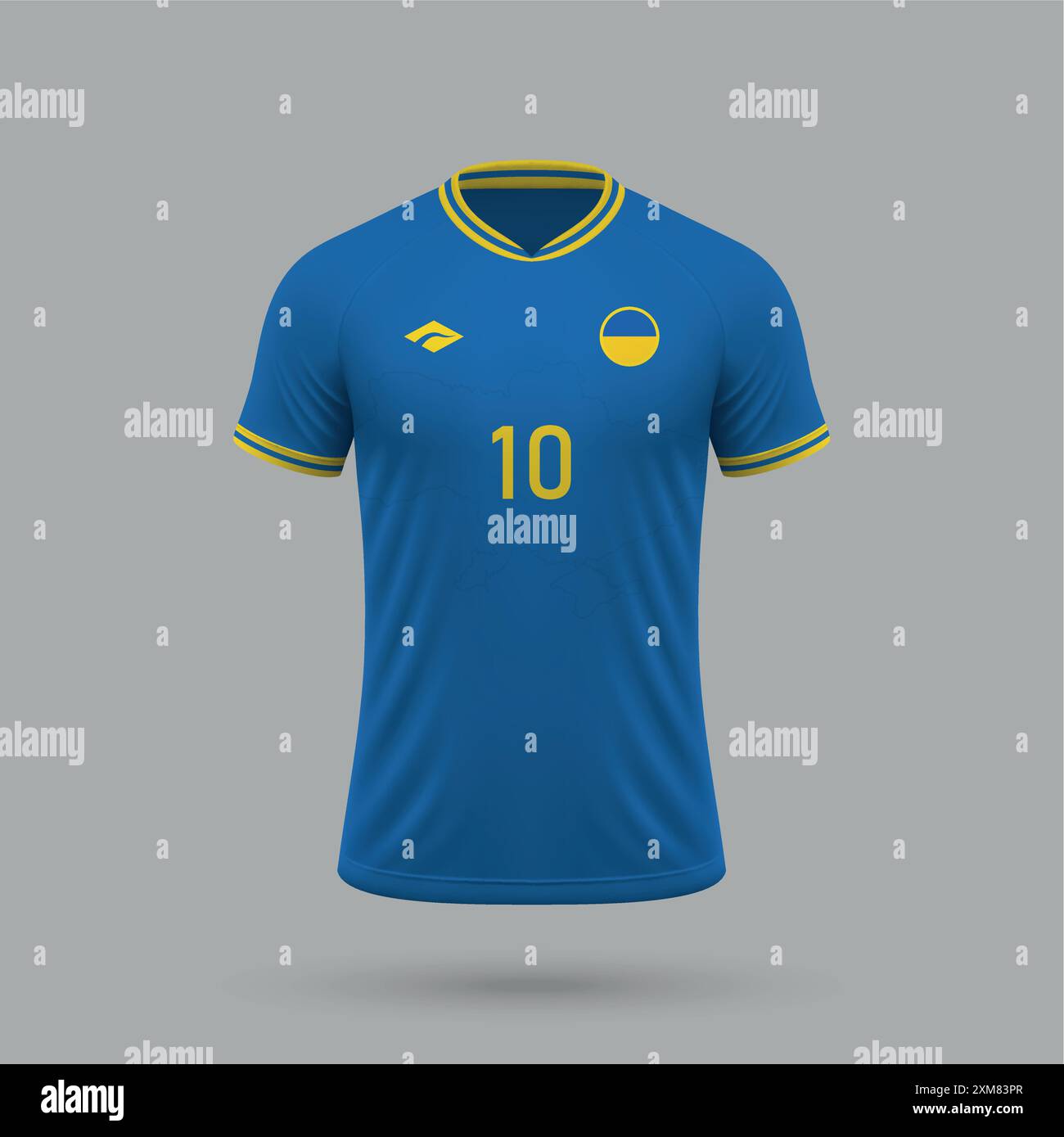 3d realistic soccer away jersey Ukraine national team, shirt template ...