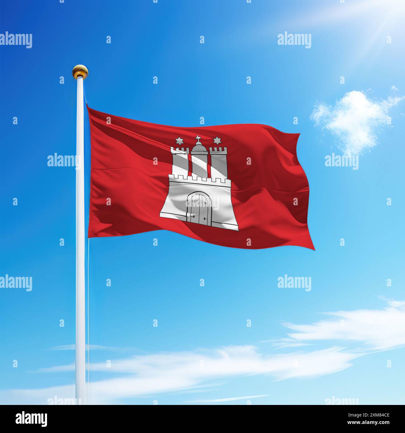 Hamburg waving flag realistic flag hi-res stock photography and images ...