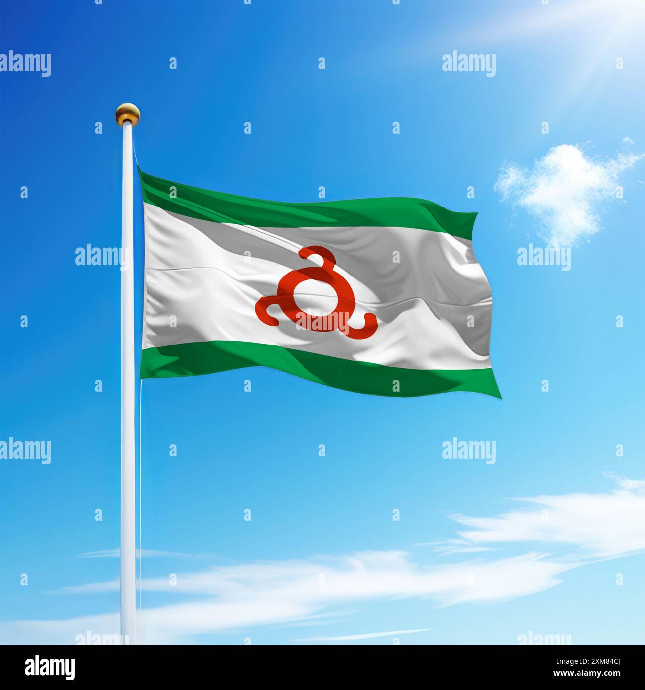 Flag ingushetia on flagpole hi-res stock photography and images - Alamy