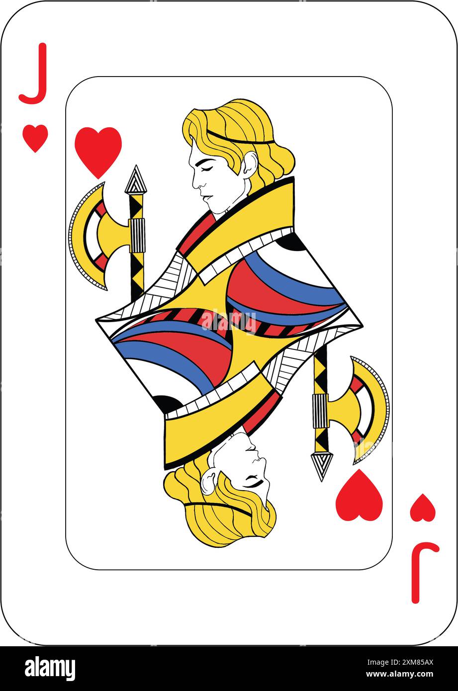 Jack of hearts. One playing card, illustration Stock Photo - Alamy