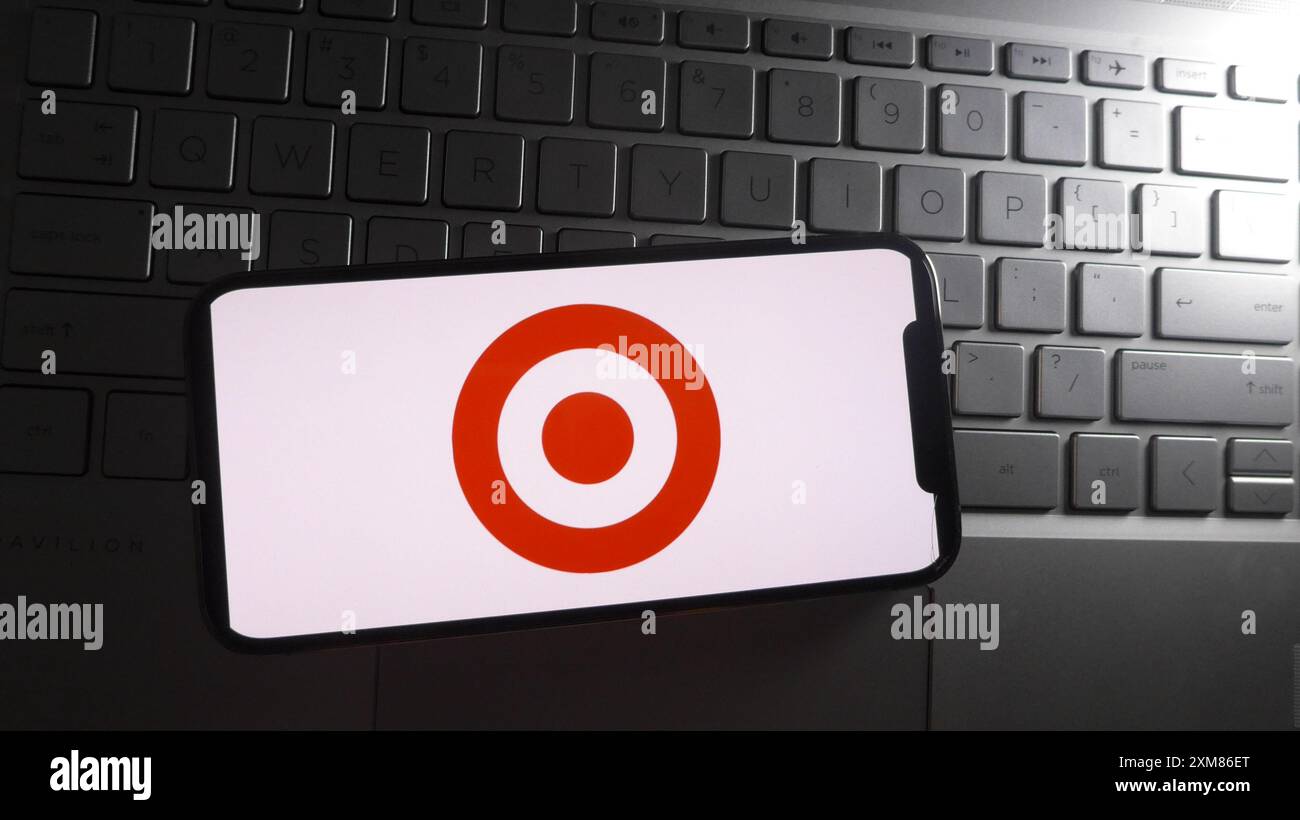 In this photo illustration, Target Corporation logo is displayed on a ...