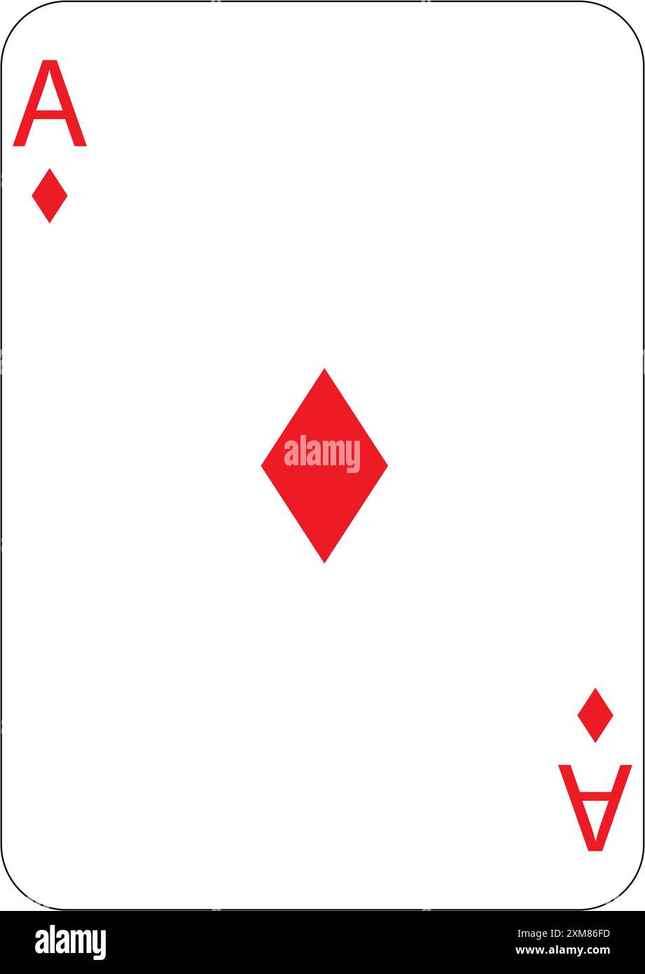Ace of diamonds. One playing card, illustration Stock Photo - Alamy