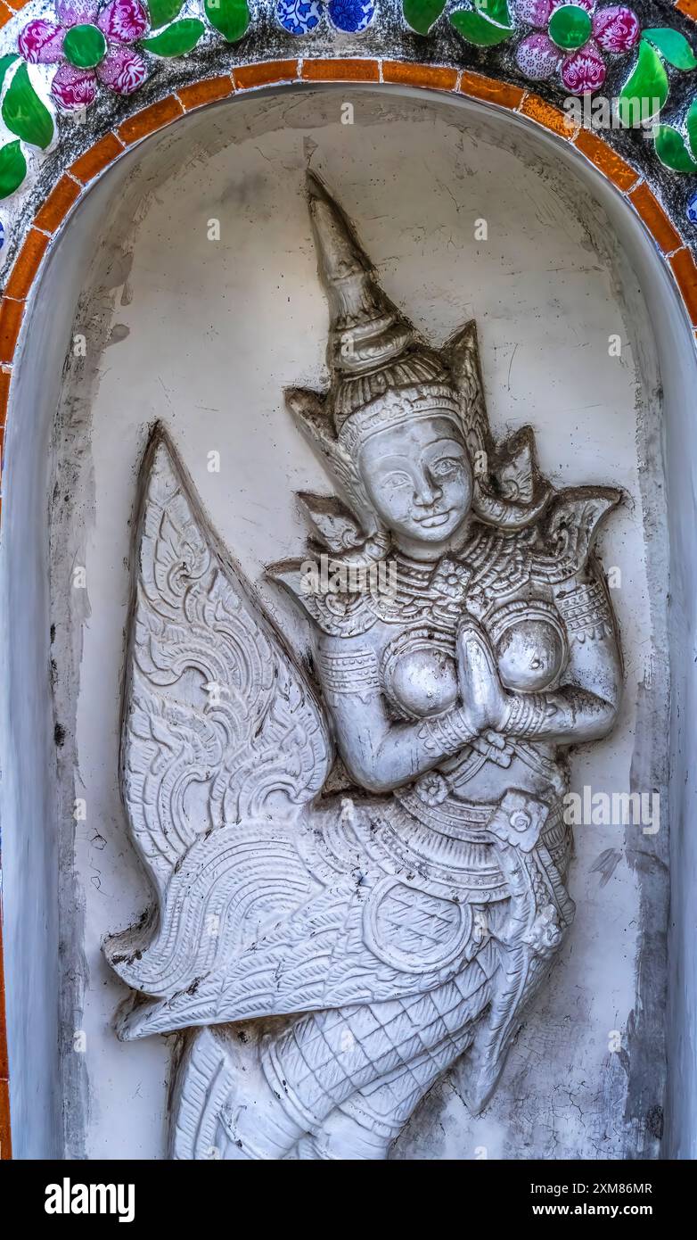 Colorful Ceramic Kinnaree Angel Statue Wat Arun Buddhist Temple of Dawn ...