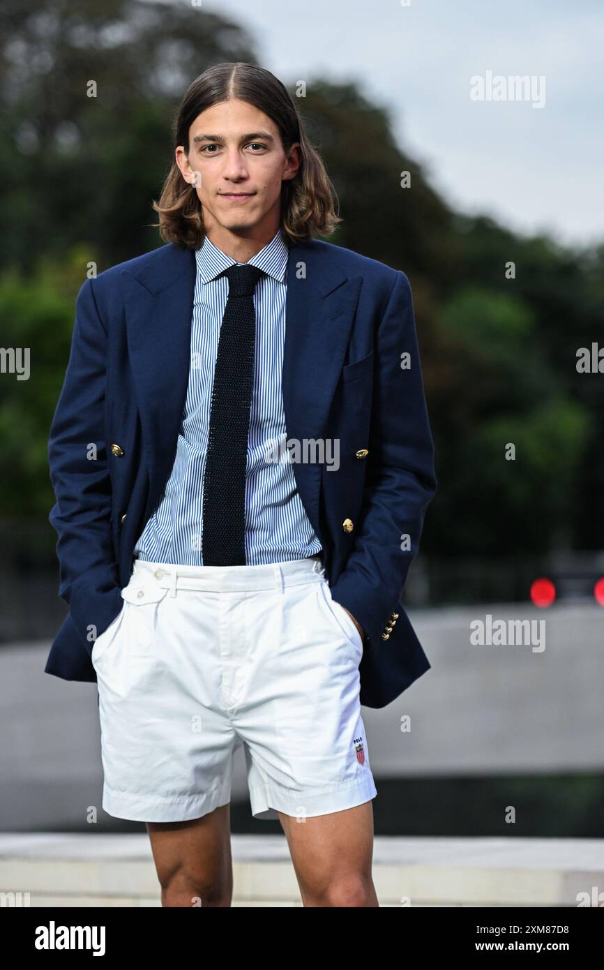 Paris, France. 26th July, 2024. Pierce Abernathy posing for photos on ...