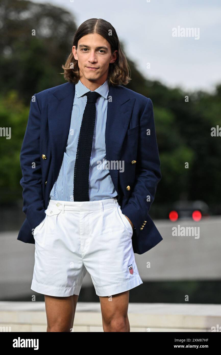 Paris, France. 26th July, 2024. Pierce Abernathy posing for photos on ...