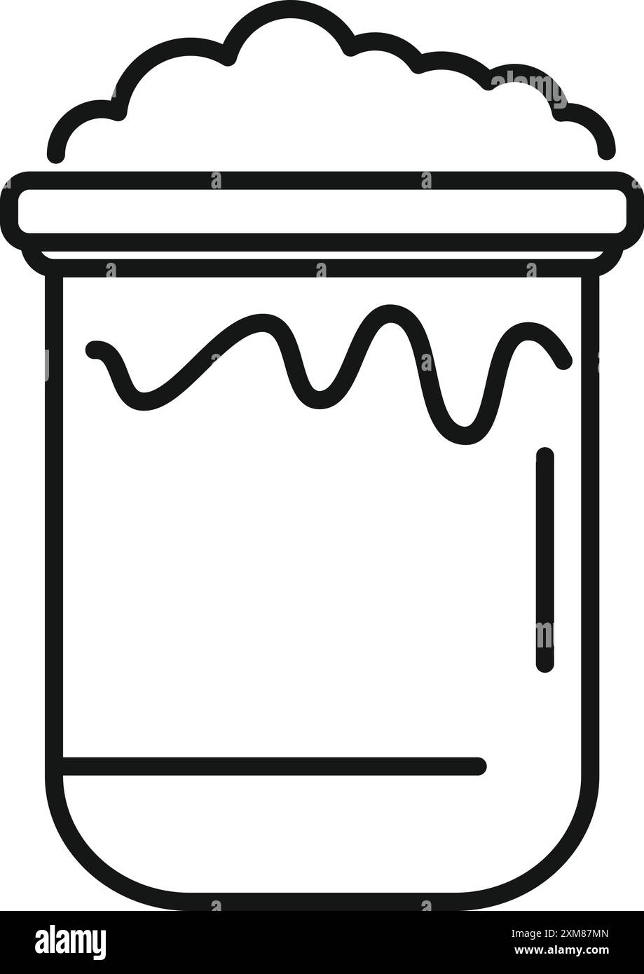 Line drawing of a beaker overflowing with a foaming substance, likely ...