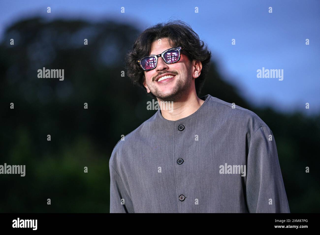 Paris, France. 26th July, 2024. Just Riadh posing for photos on the red ...