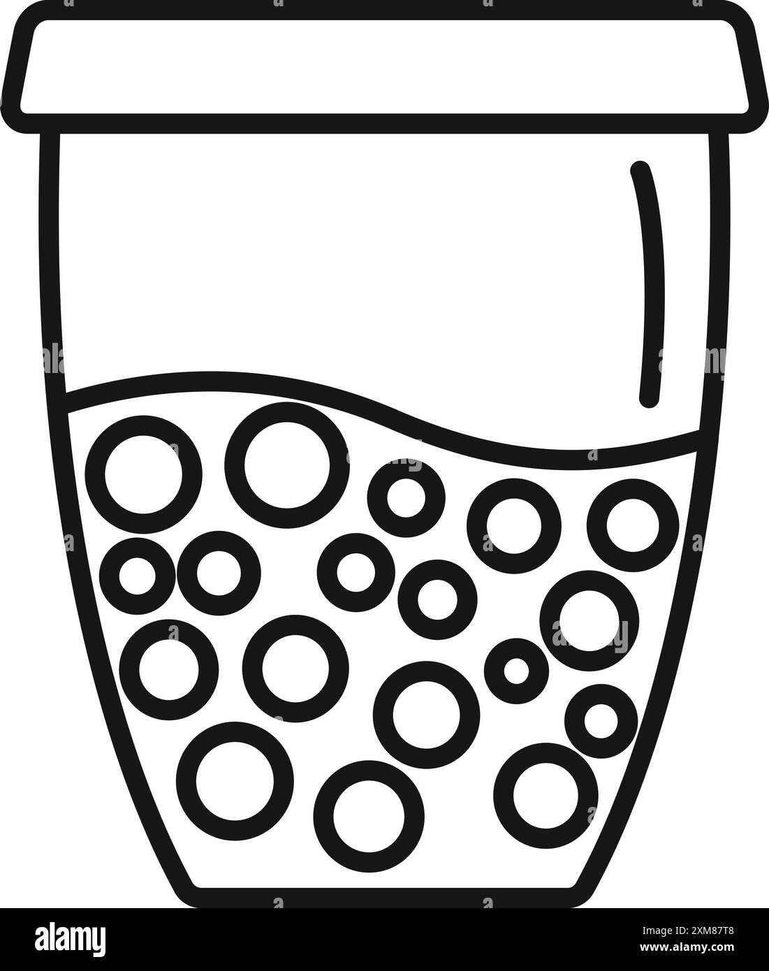 This line icon features a cup of boba tea, a popular taiwanese drink ...