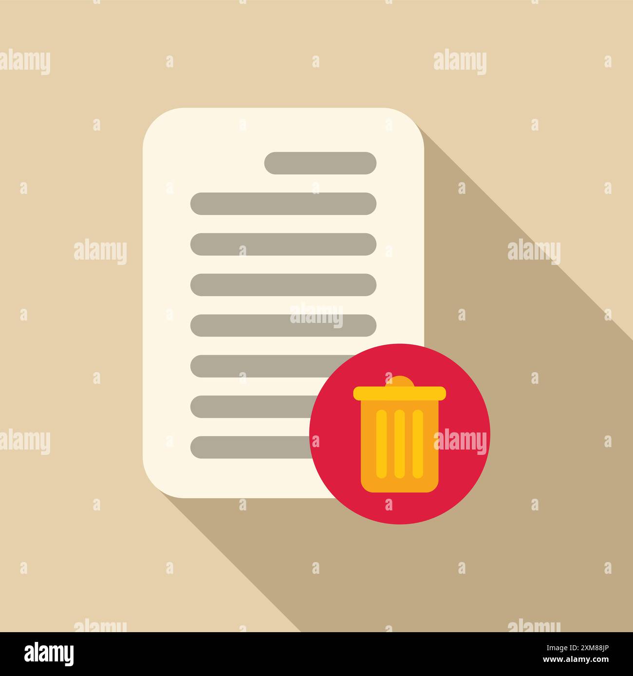 Document is being deleted with a trash can icon, representing the ... Document is being deleted with a trash can icon, representing the ...