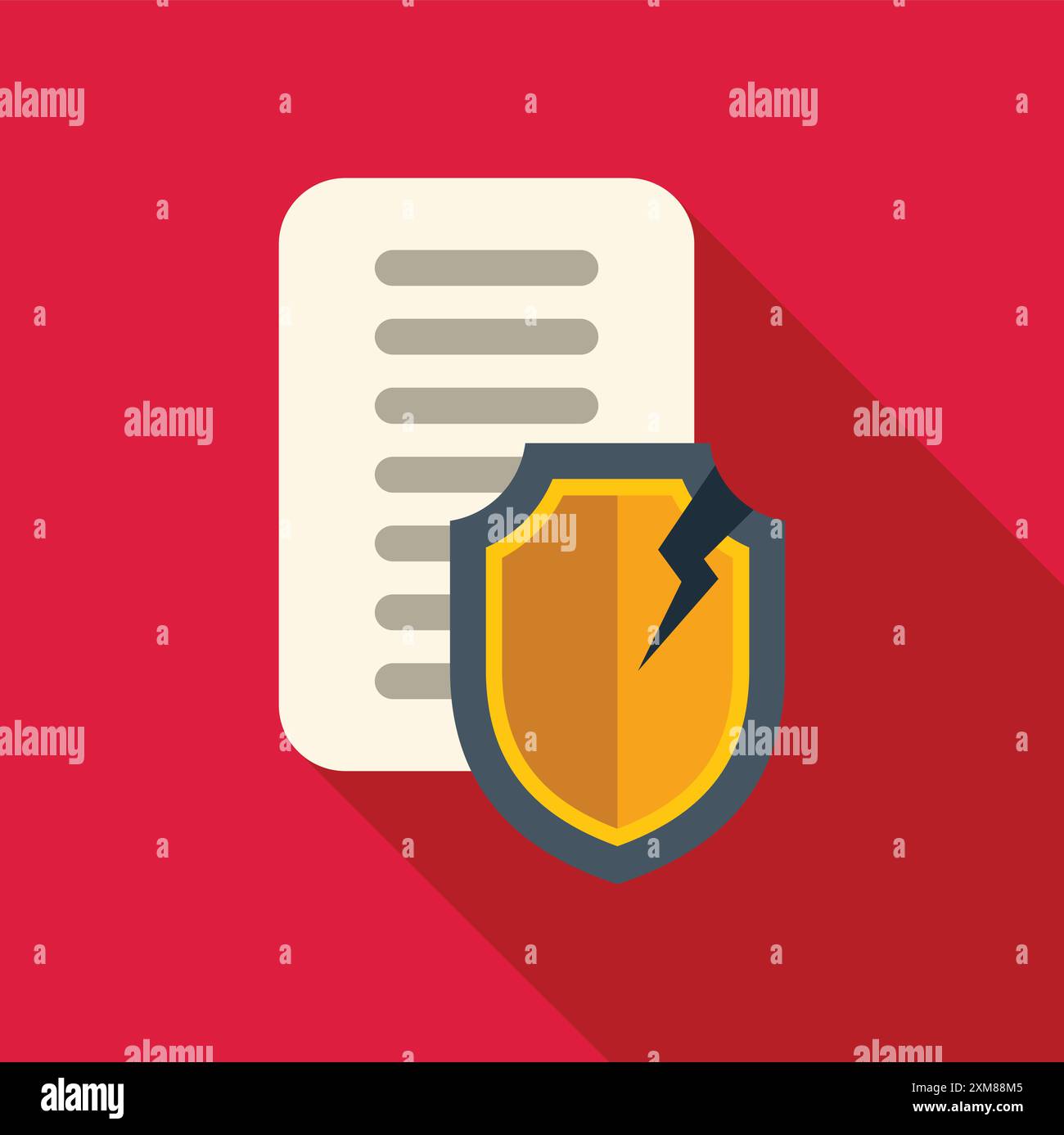 Broken shield is trying to protect a document, but it's failing ...