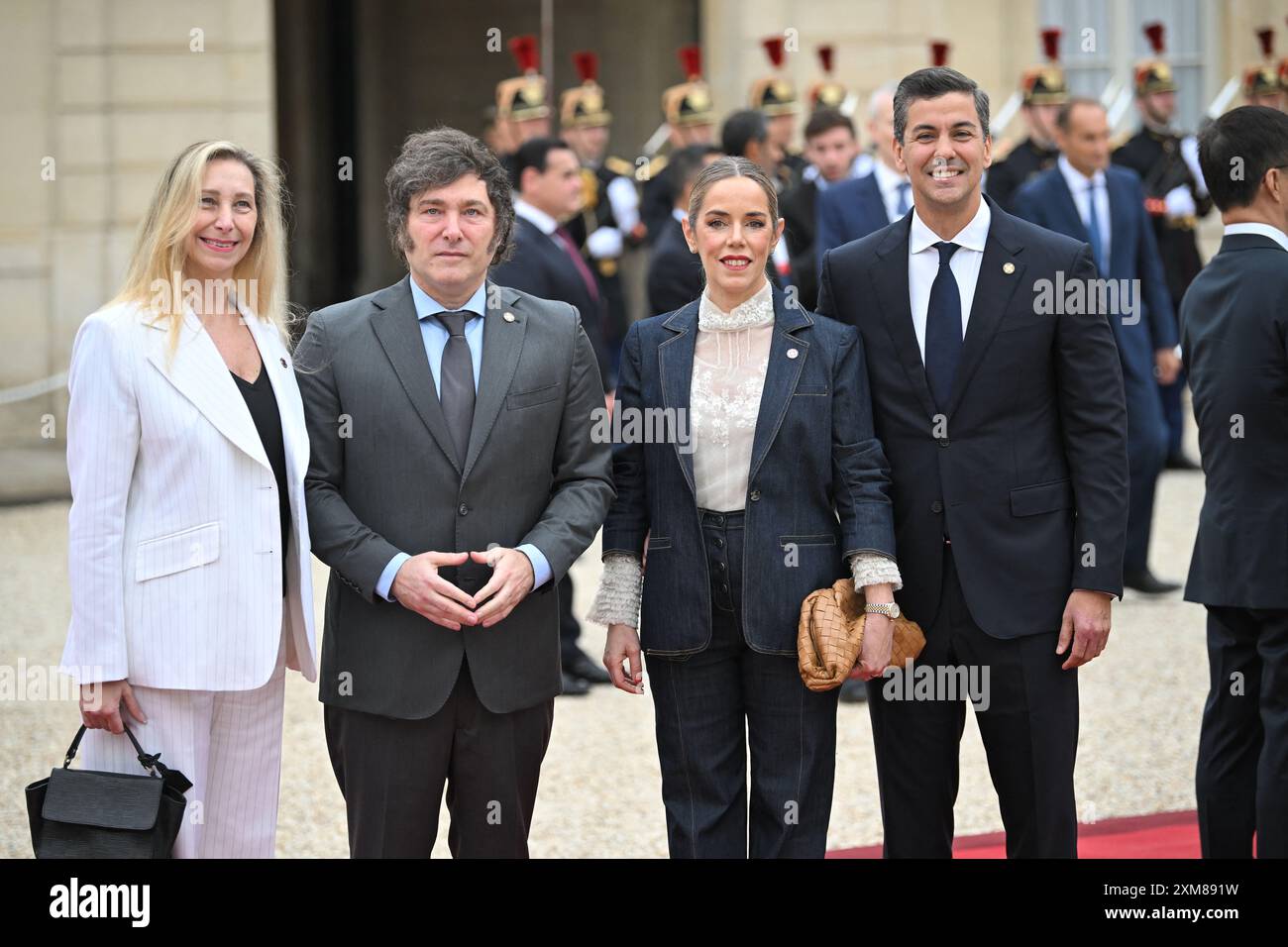 Paris, France. 26th July, 2024. Argentine's President Javier Milei and ...
