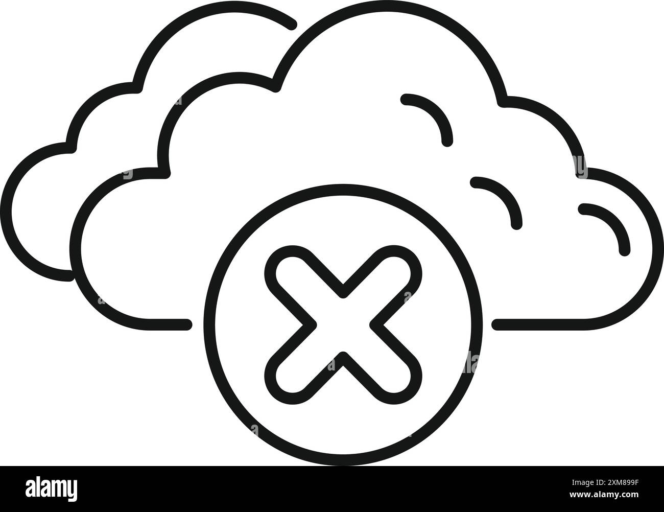 Simple outline icon representing a cloud computing service being disconnected Stock Vector Image ...