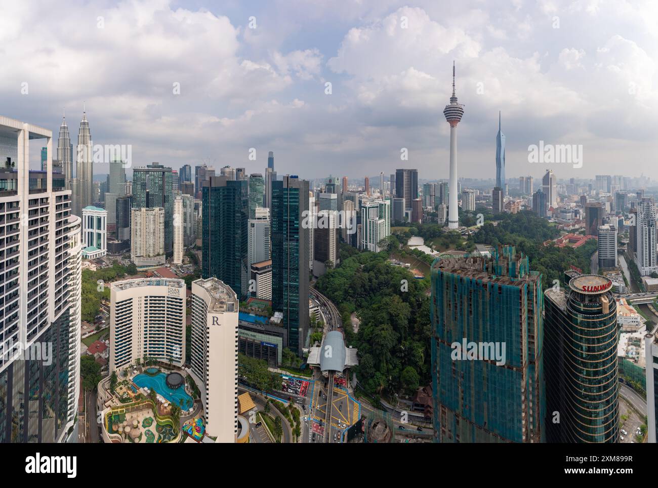 A picture of Kuala Lumpur downtown, with the Petronas Twin Towers on ...