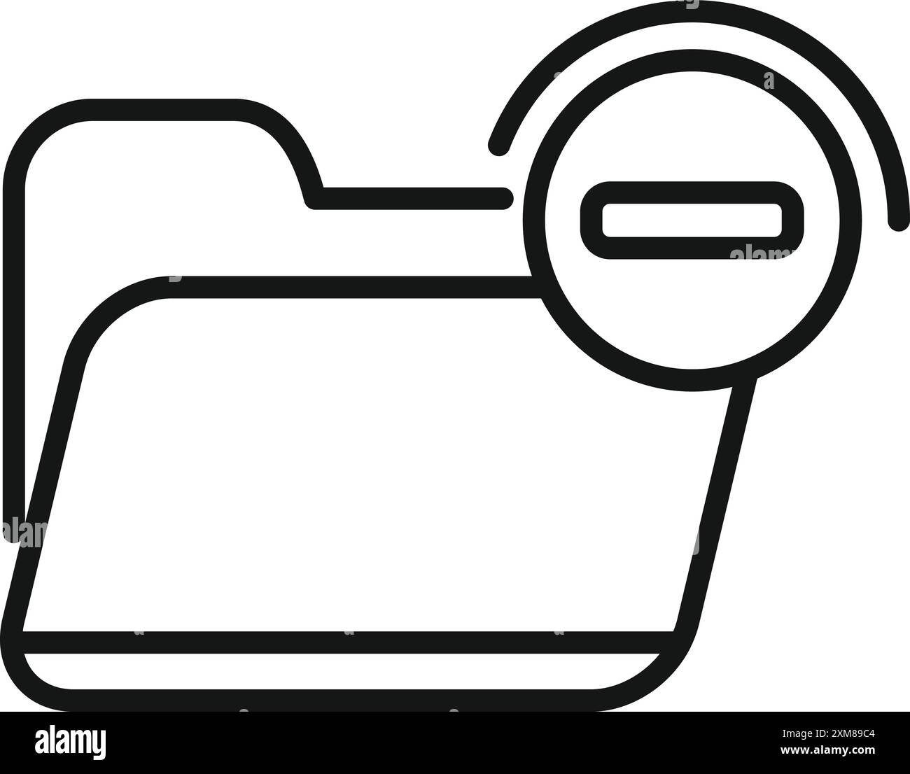 Computer Folder Receiving Delete Sign Indicating Data Removal Or File Deletion Stock Vector