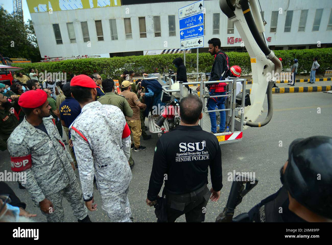 Rescue operation is underway after fire broke out incident at a multi-storey building located on ...