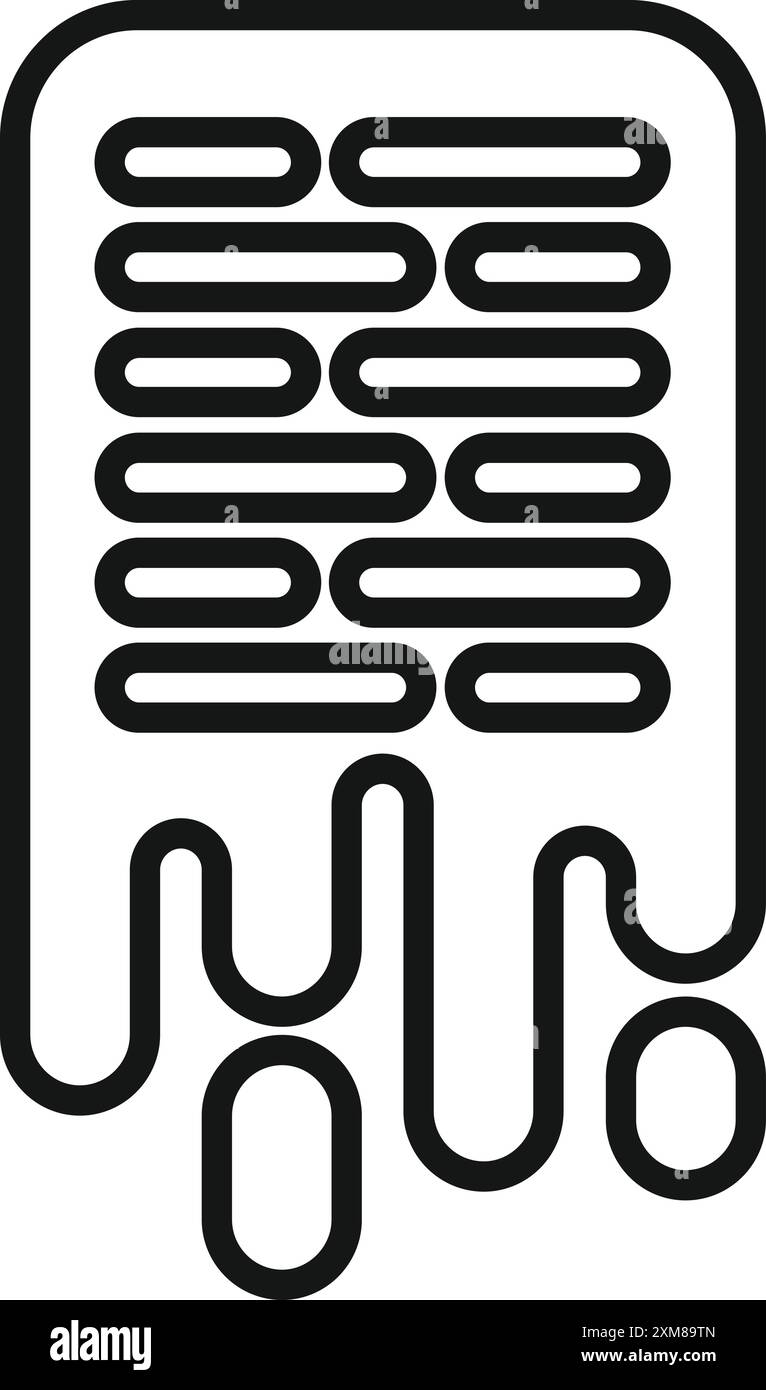 Black outline icon representing data loss with information leaking from ...