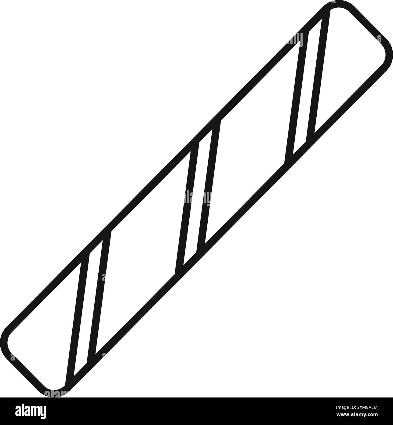 Rectangular candy bar wrapped in foil with diagonal lines icon, line ...