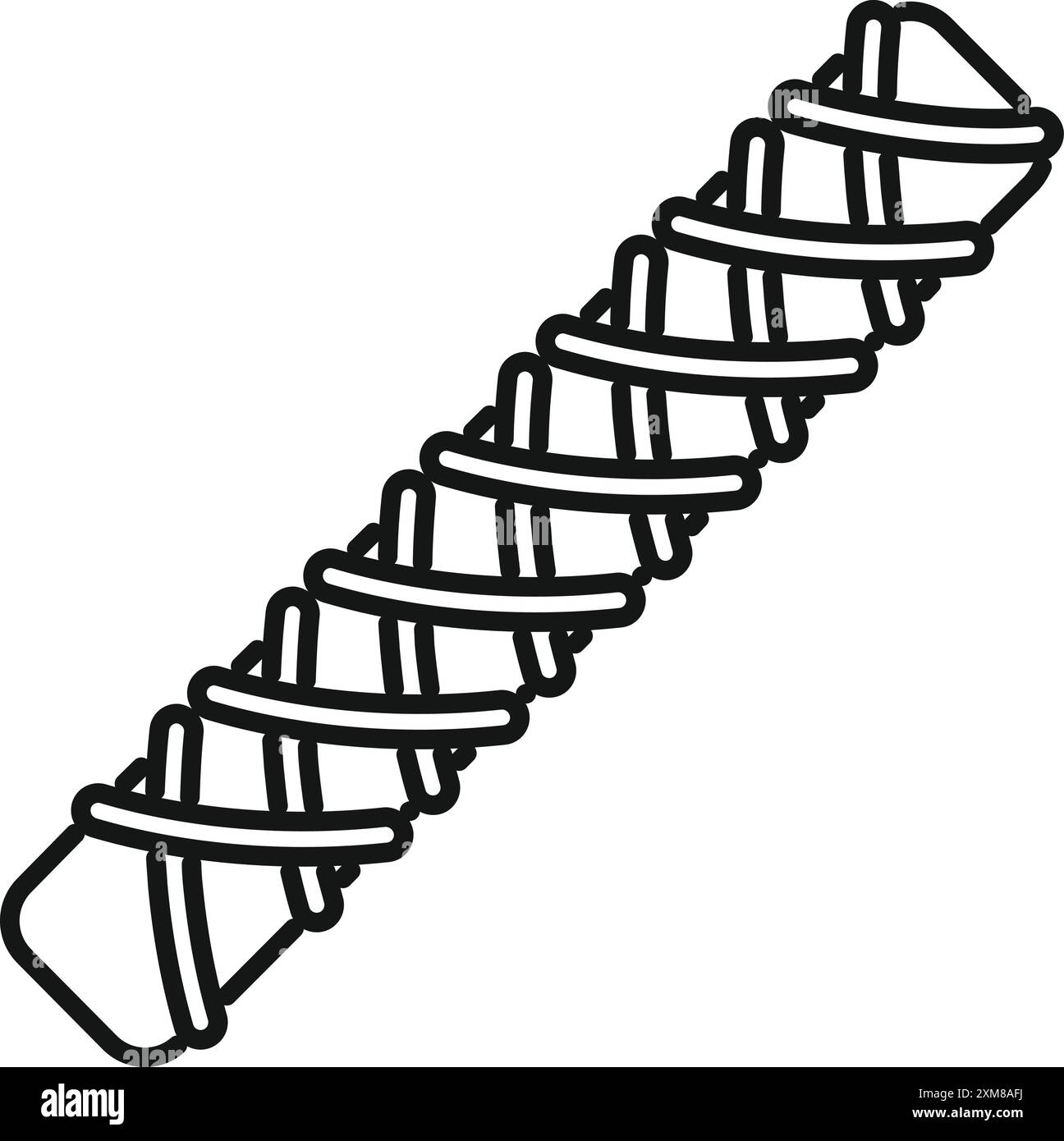 Simple line drawing of a deformed steel bar, a common construction ...