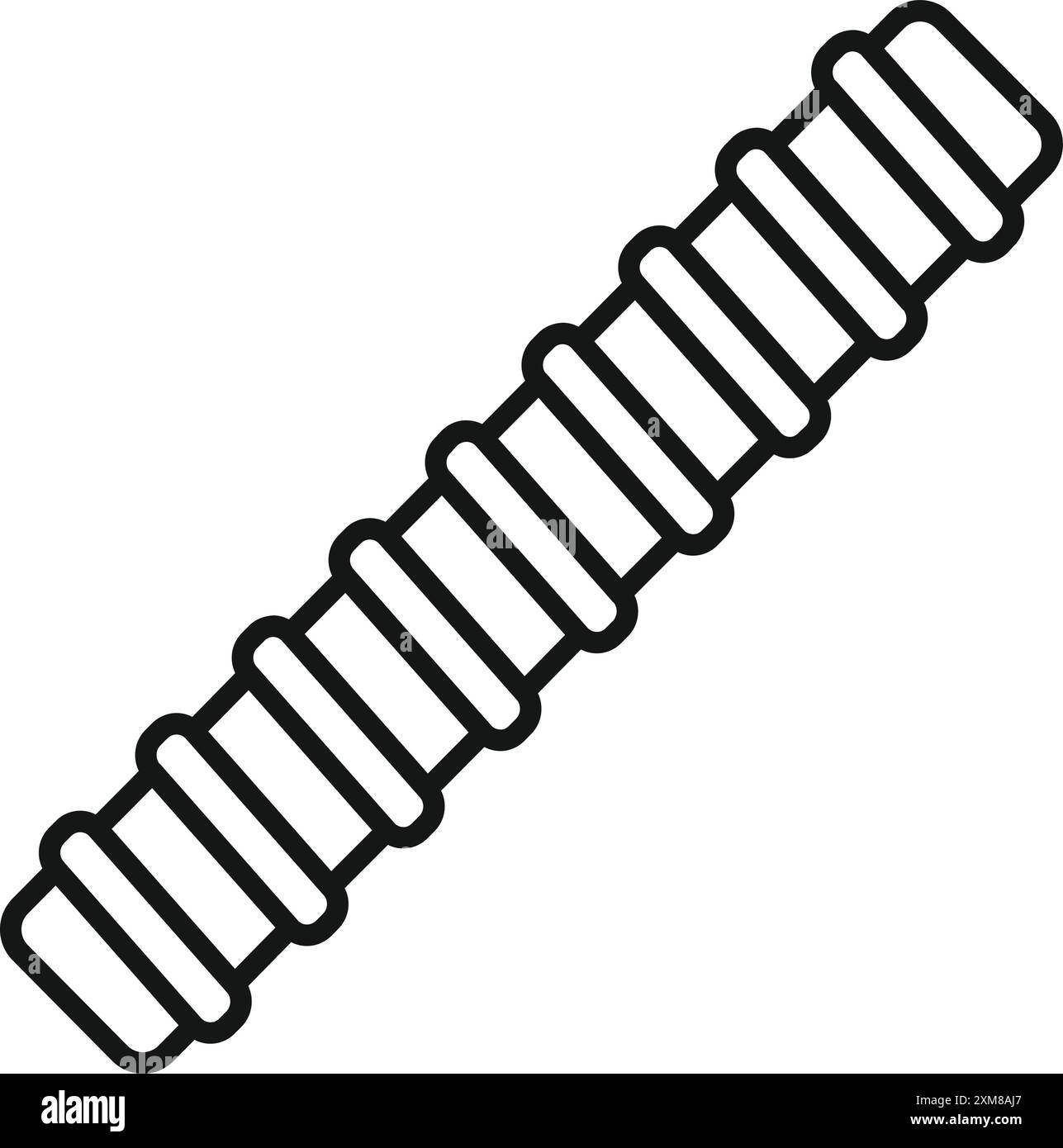 Black outline icon of a rebar steel reinforcement rod used in metal ...