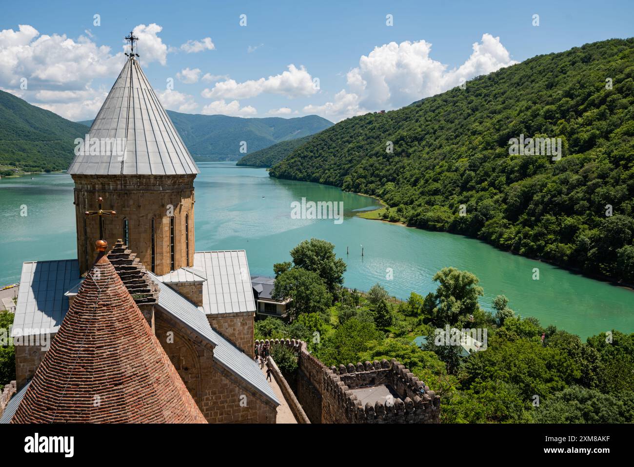 Ananuri fortress complex with medieval orthodox church in Georgia ...