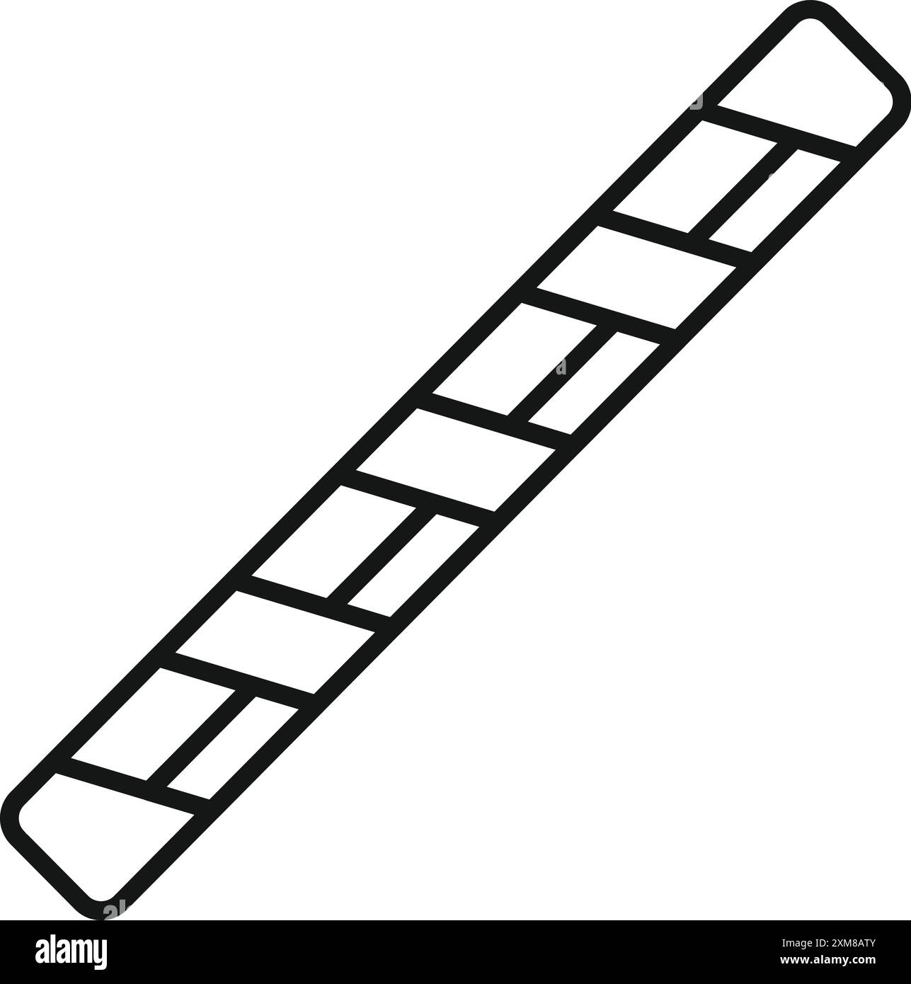 Simple line icon of a chocolate wafer stick covered in milk chocolate ...