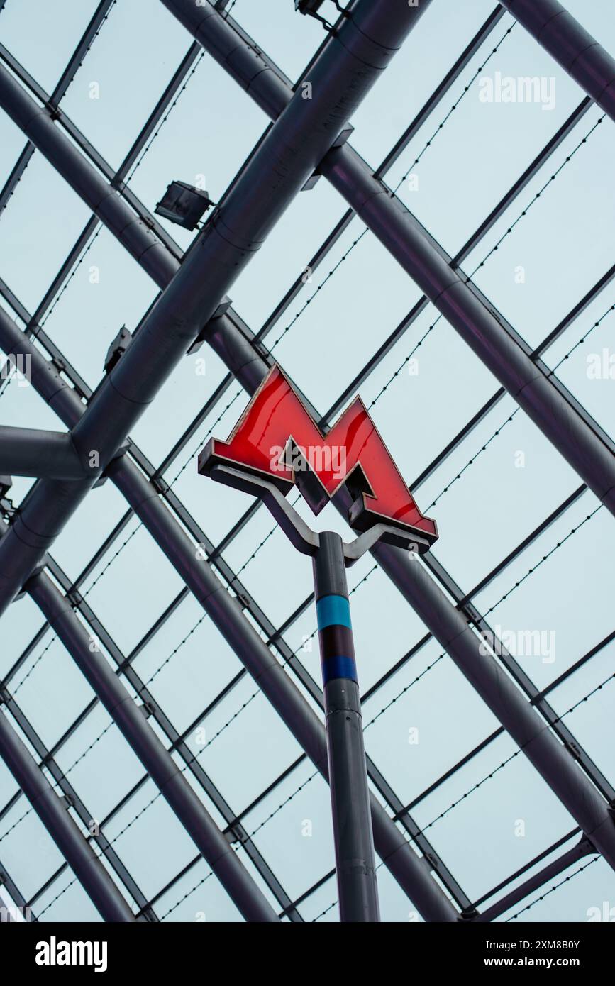 the big red letter M. is the designation of the Moscow metro Stock ...