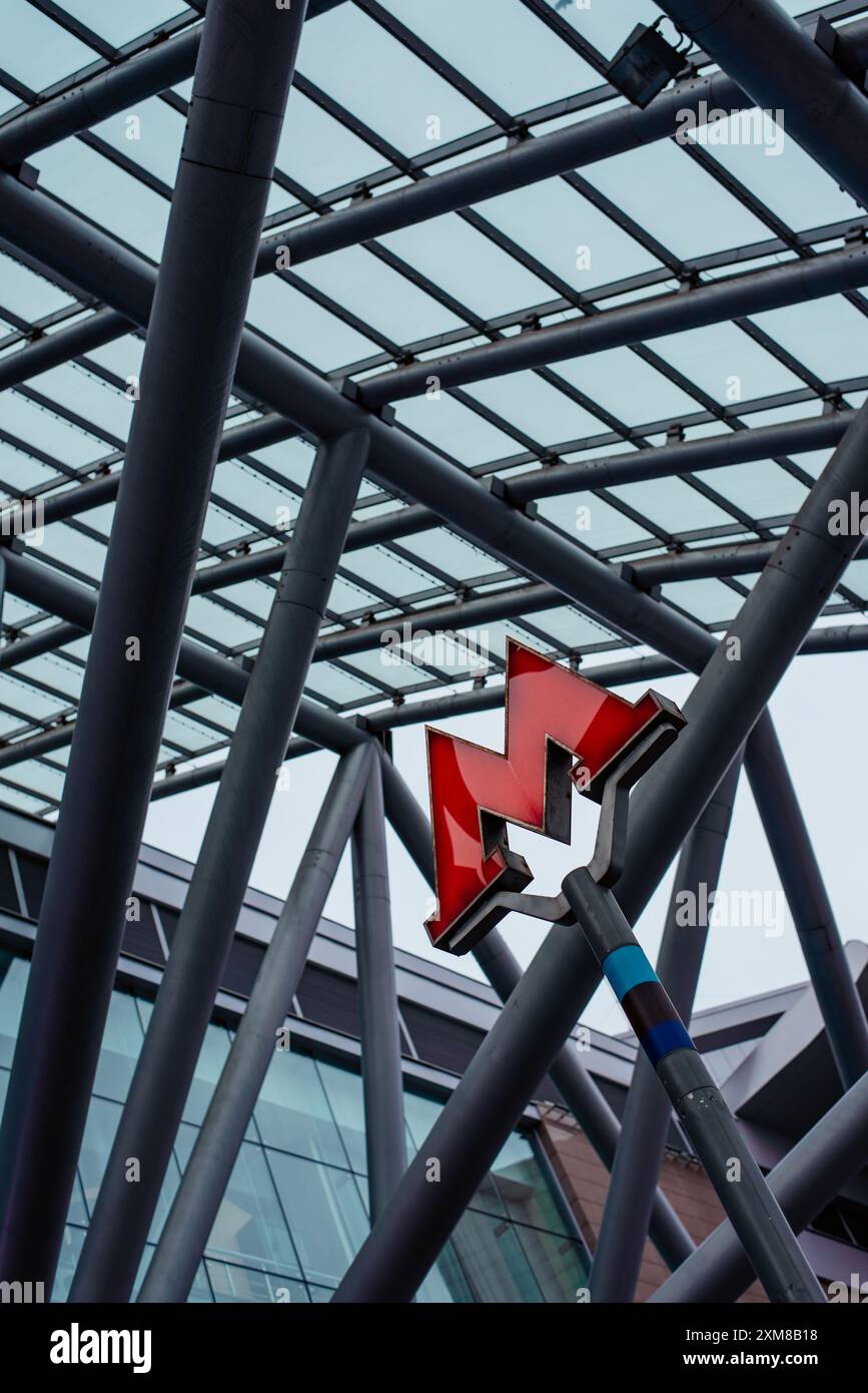 the big red letter M. is the designation of the Moscow metro Stock ...