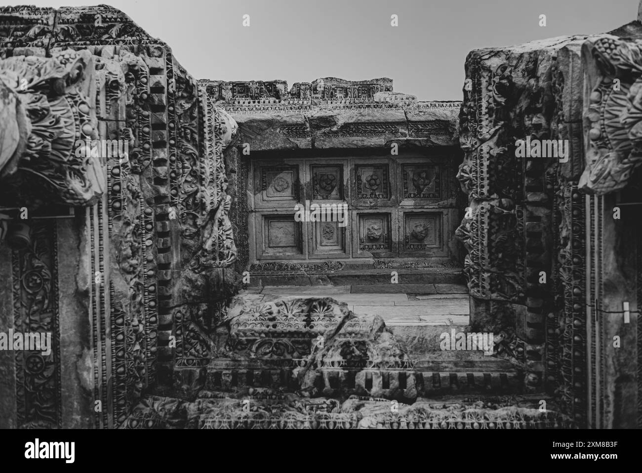 Celsus Library in ancient city Ephesus at sunset near Selcuk, Turkey ...
