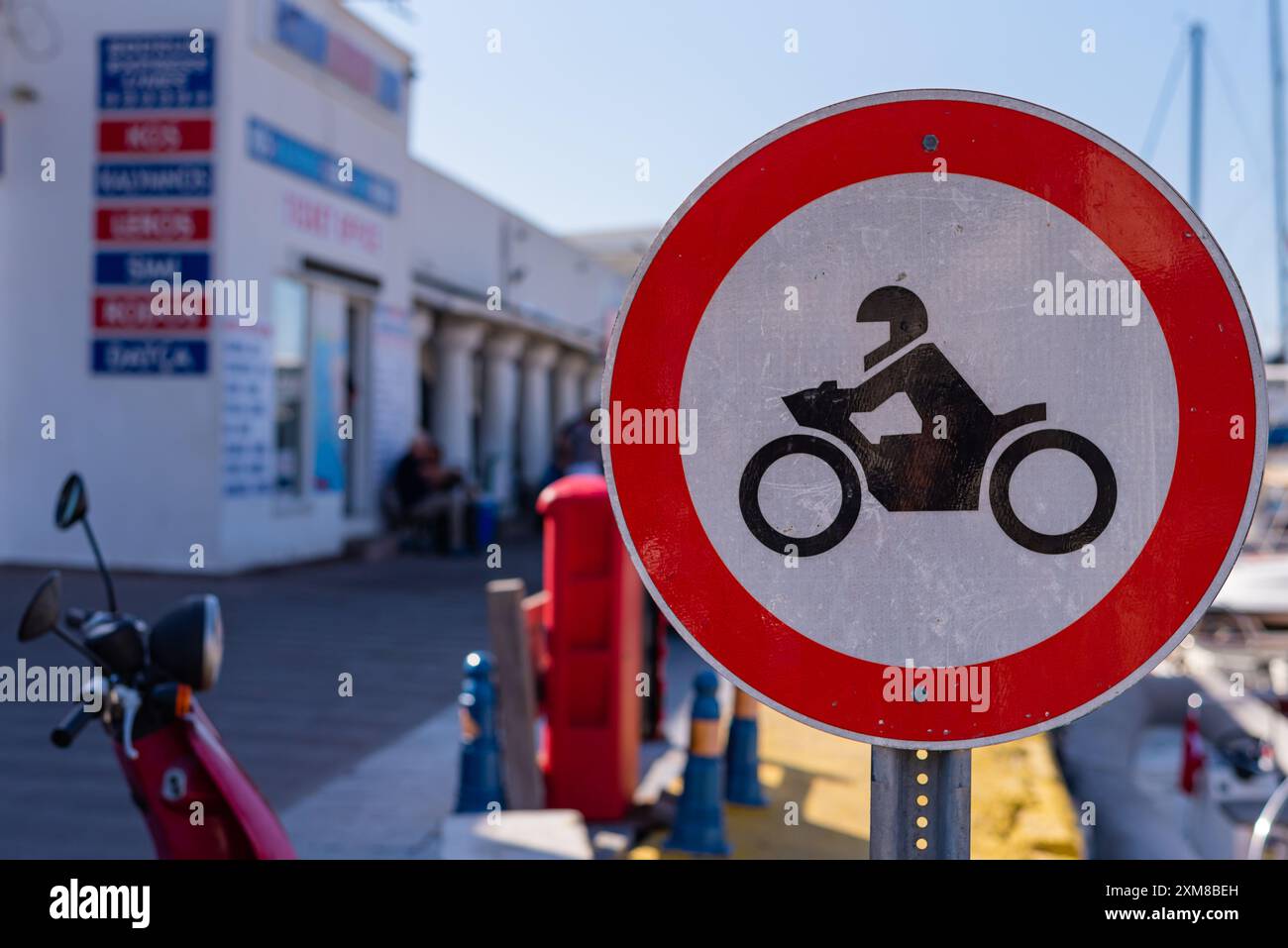 old fashioned no motorcycles sign Stock Photo - Alamy