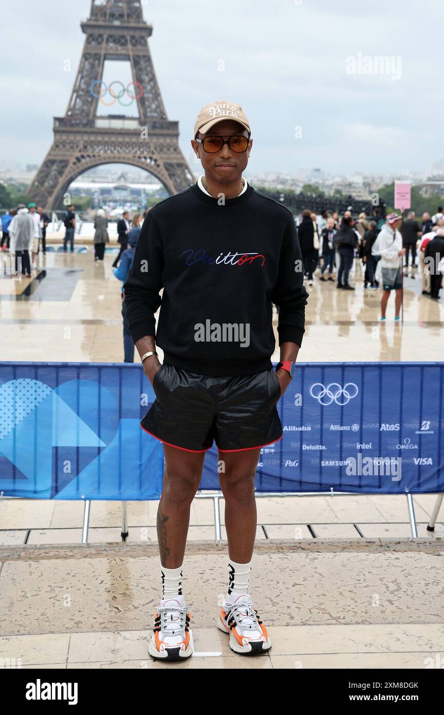 Pharrell Williams arrives at the Trocadero ahead of the opening ...