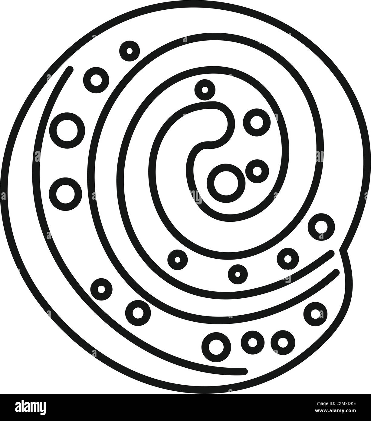 Simple line art illustration of a cinnamon roll, perfect for a bakery ...