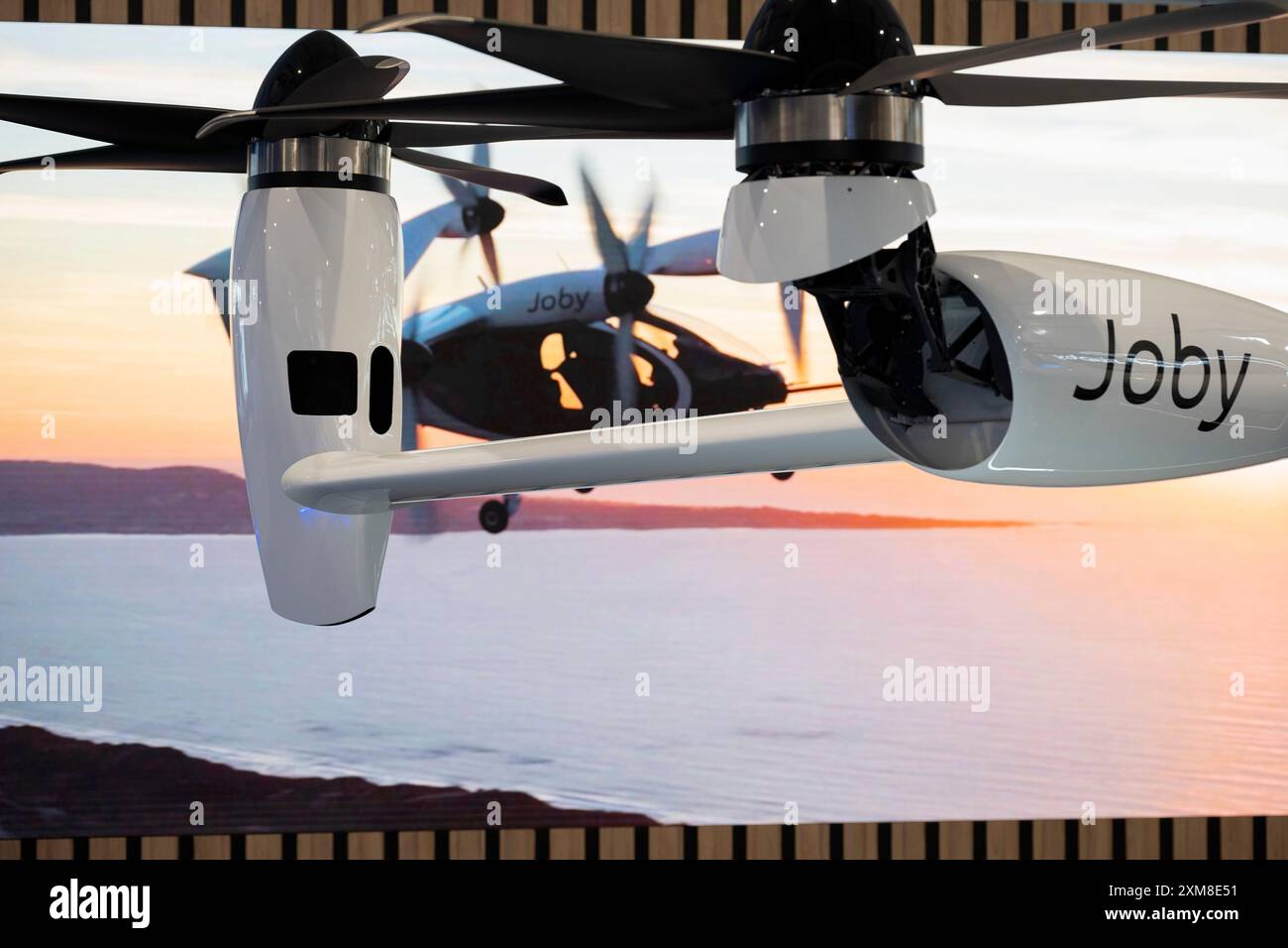 The Joby eVTOL electric air taxi is seen exibited during the ...