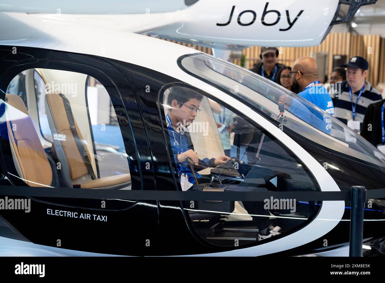 The Joby eVTOL electric air taxi is seen exibited during the ...