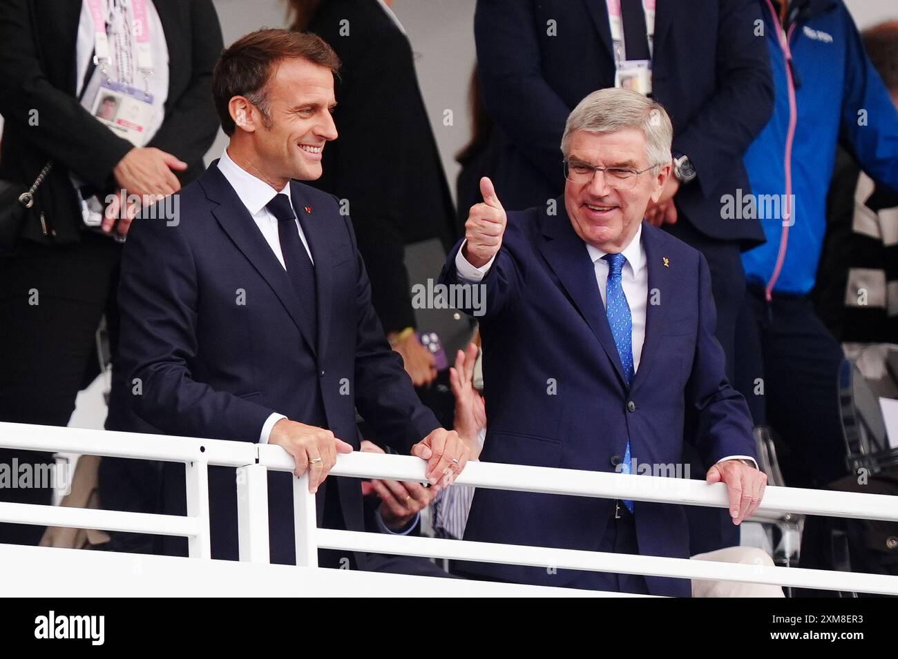 President of France Emmanuel Macron (left) and President of the ...