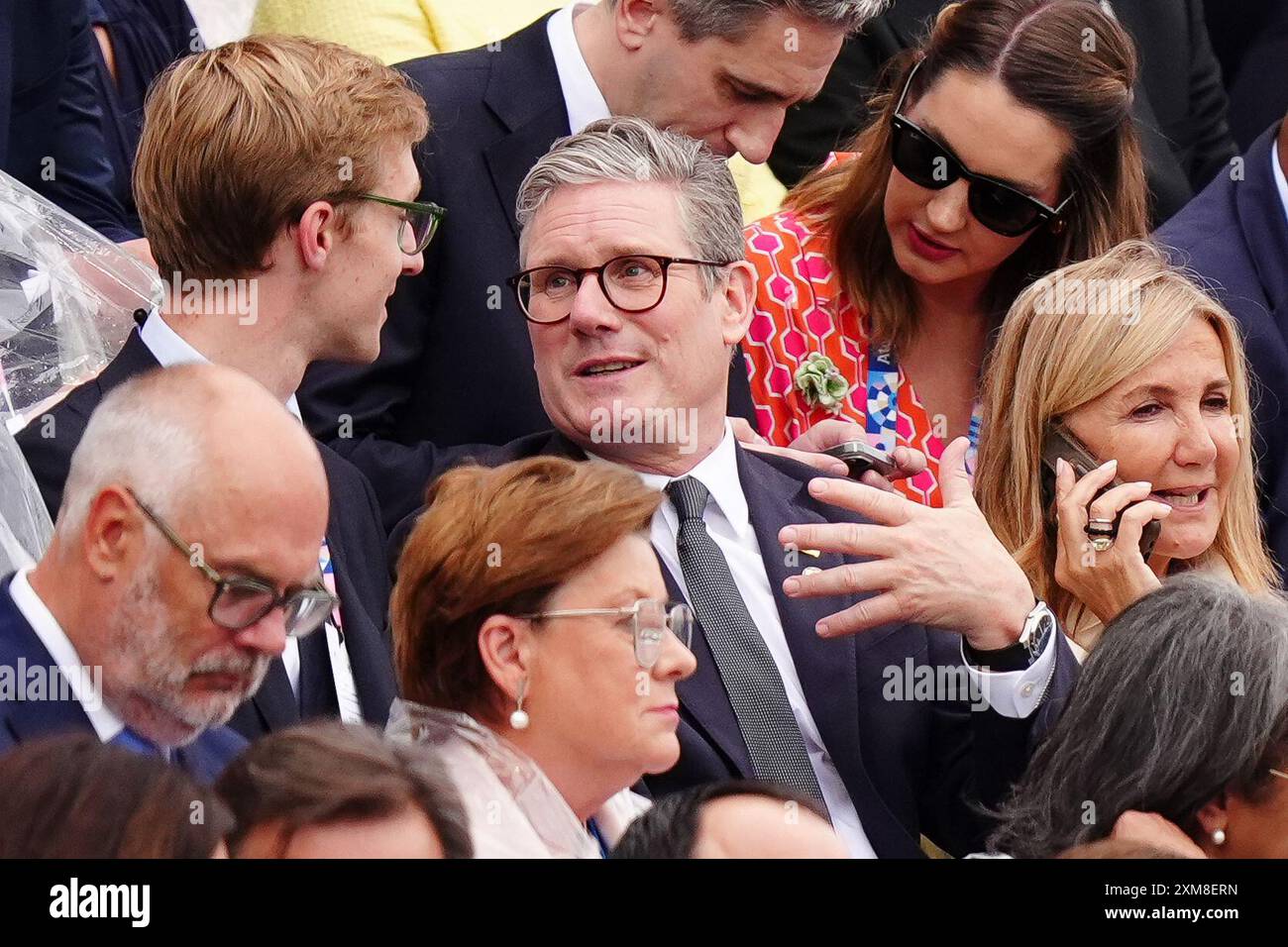 Prime Minister Sir Keir Starmer ahead of the opening ceremony of the Paris 2024 Olympic Games at ...