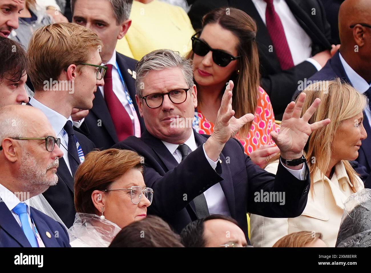 Prime Minister Sir Keir Starmer ahead of the opening ceremony of the Paris 2024 Olympic Games at ...